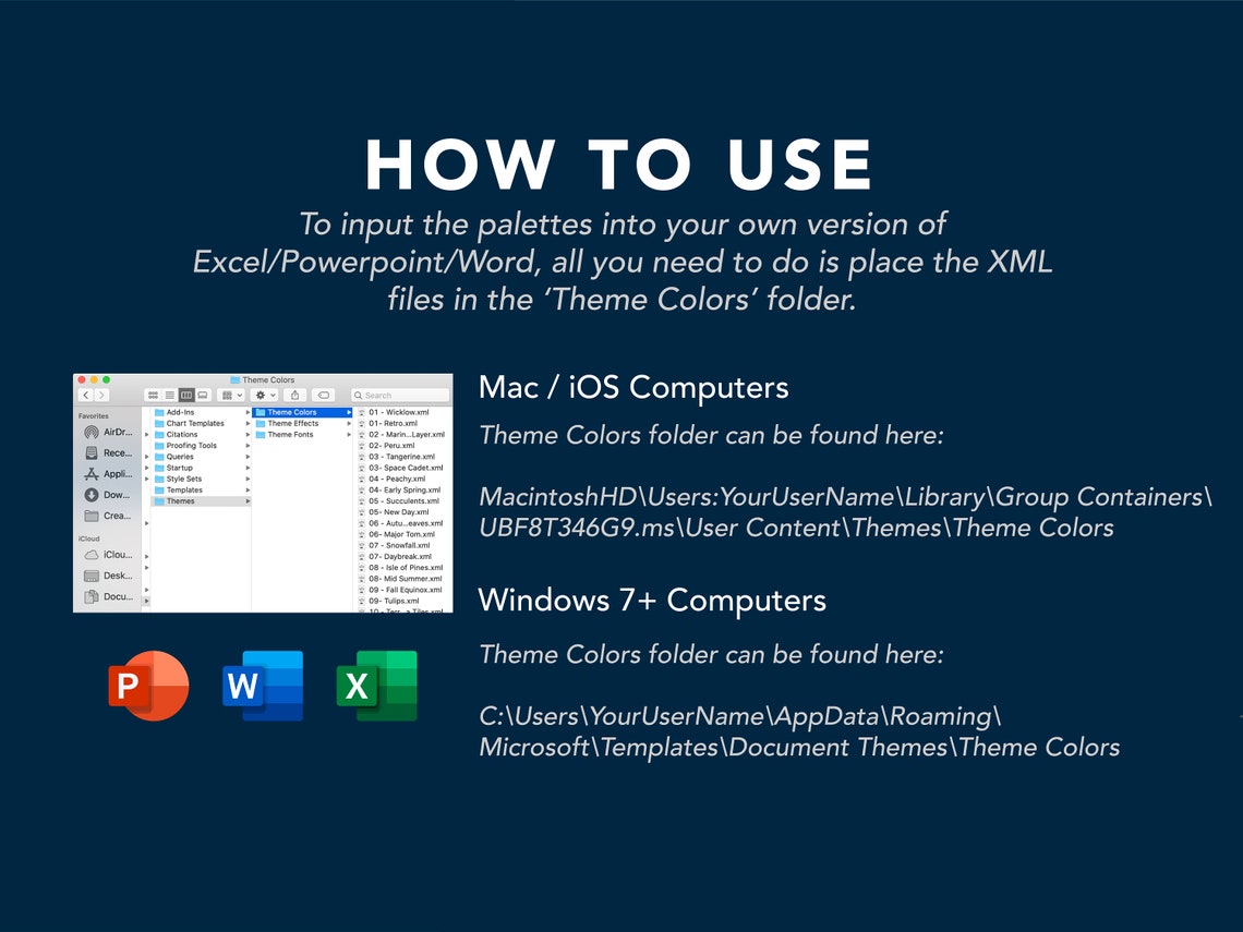 100 Color Palettes for Ms Office for Presentation Design, Excel Sheets ...
