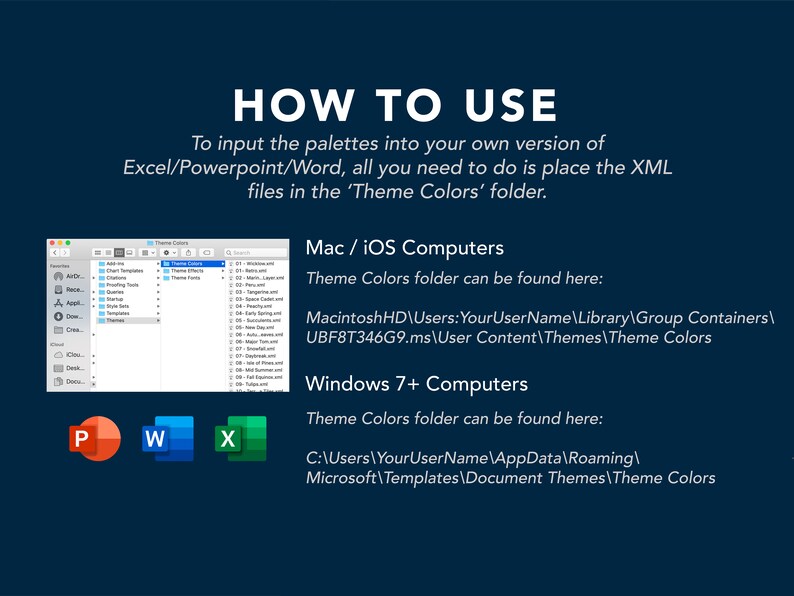 100 Color Palettes for Ms Office for Presentation Design, Excel Sheets ...