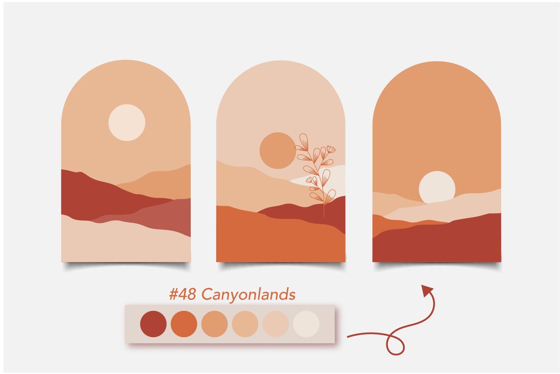 100 Boho Color Palettes for Branding Design, Weddings, Painting ...