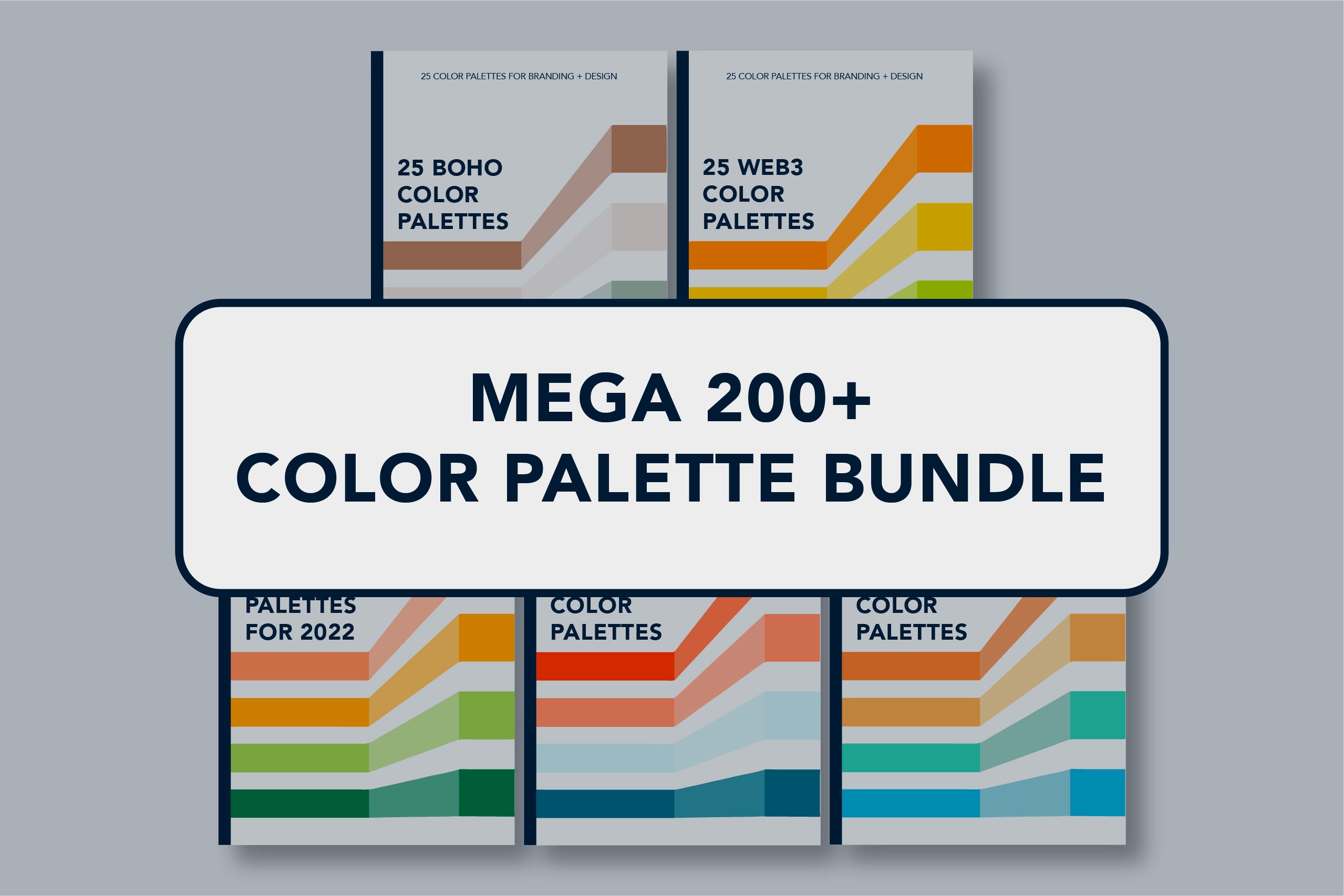 MEGA 200+ Color Palette Bundle for Branding Design, Logos, Weddings ...