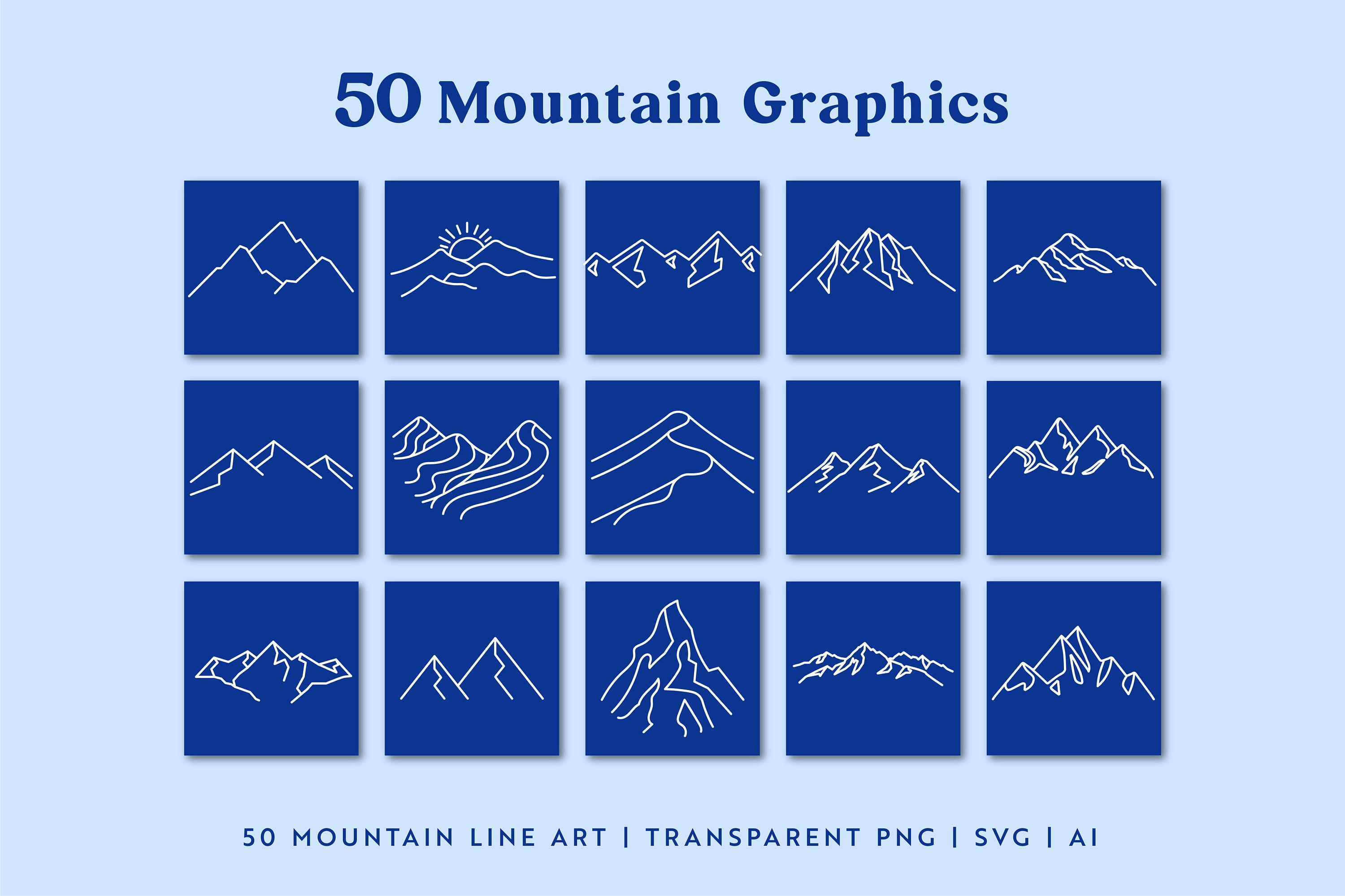 Mountain Logo Line Art Collection - Adventure Logo Templates ...