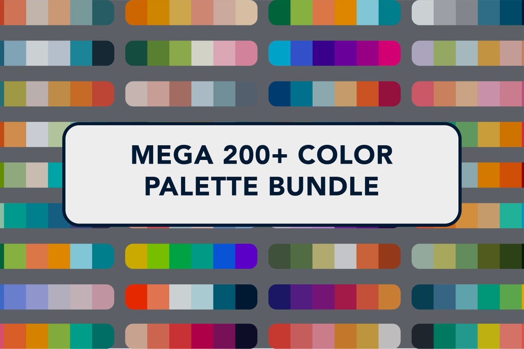 MEGA 200+ Color Palette Bundle for Branding Design, Logos, Weddings ...