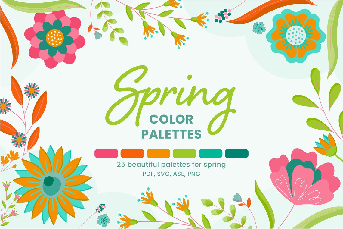 Spring Color Palettes for Branding, Design, Illustration, UI/UX Modern ...