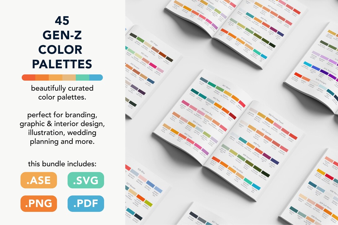 45 Gen Z Color Palettes for Branding, Design, Weddings, Painting ...