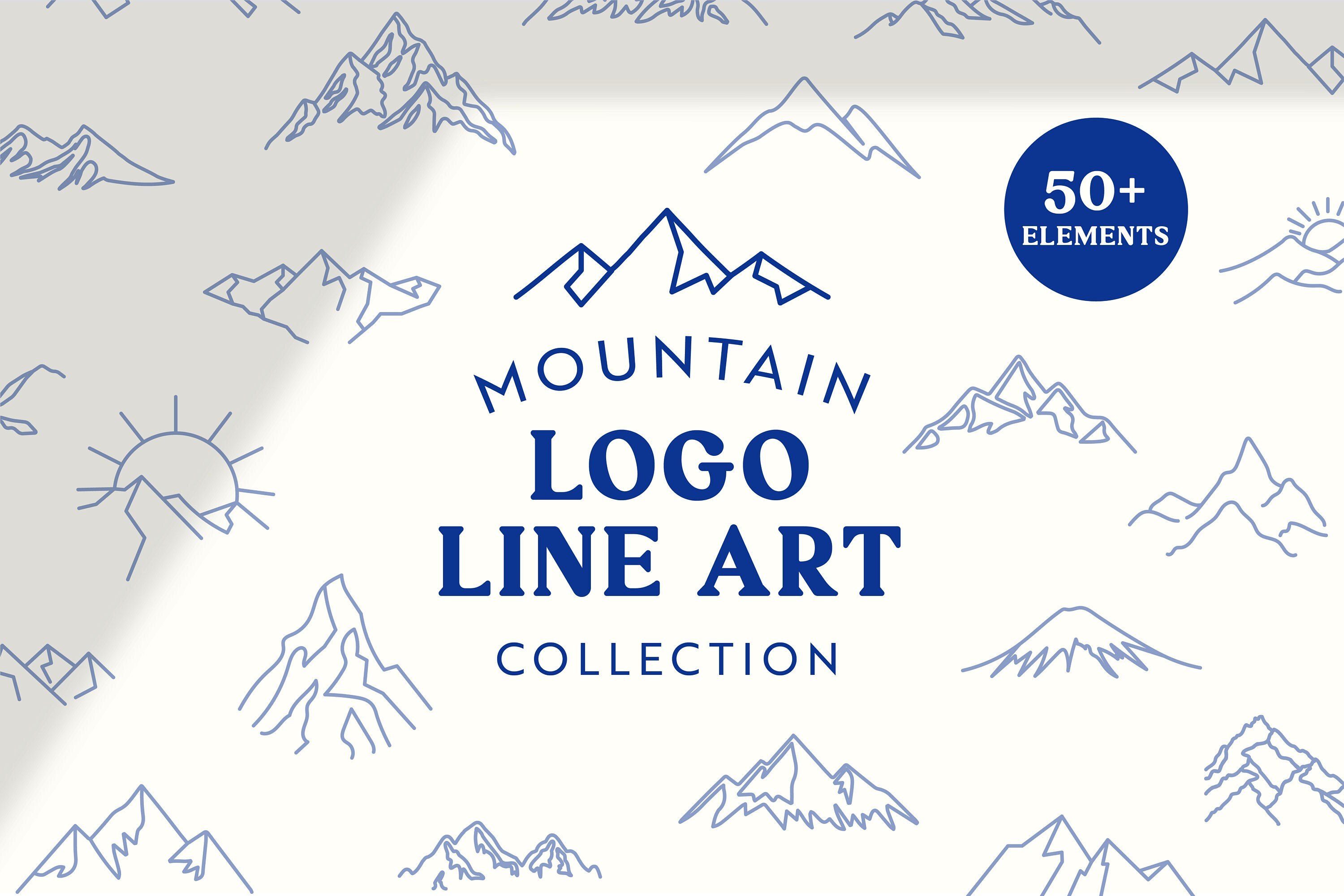 Mountain Logo Line Art Collection - Adventure Logo Templates ...