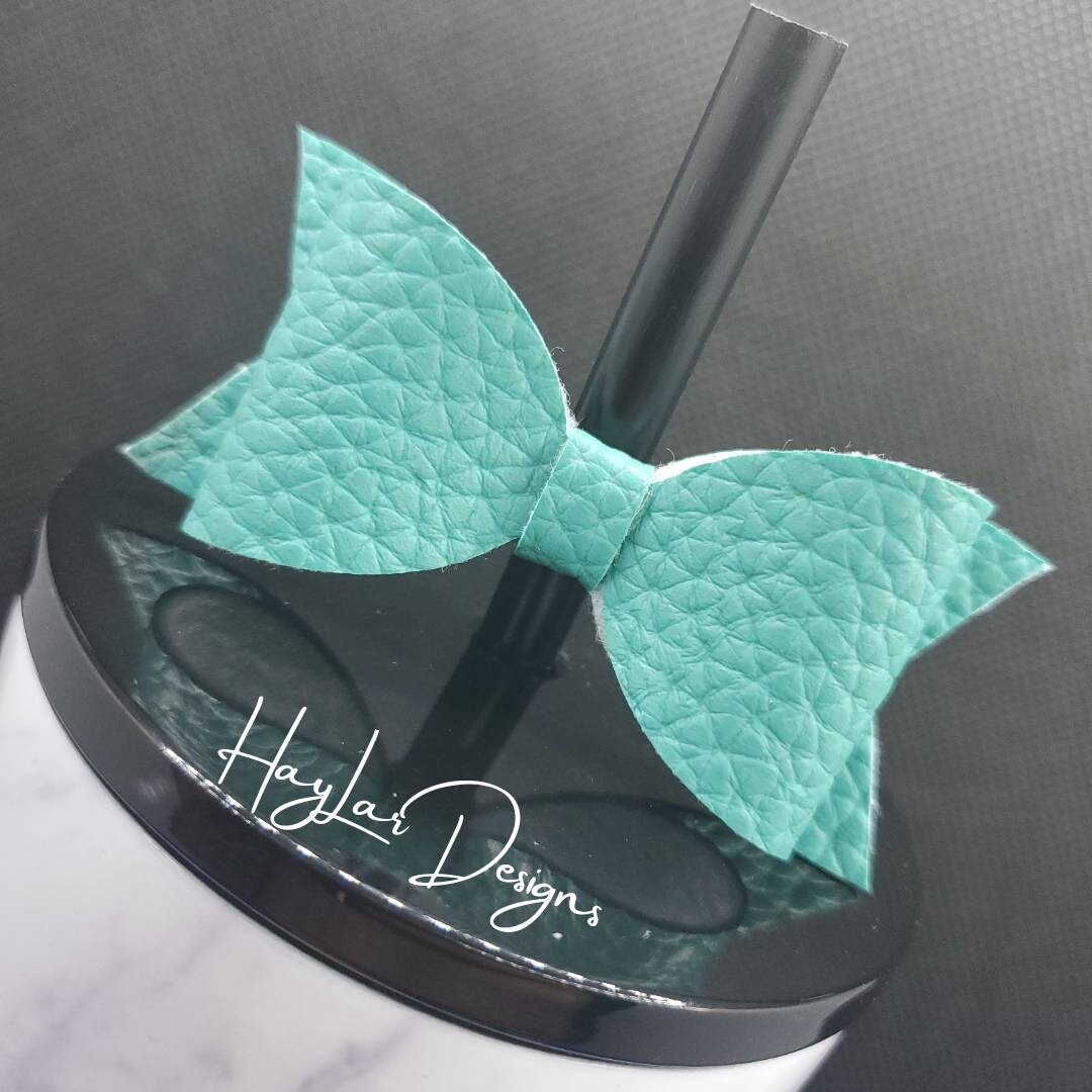 Handmade Bow Straw Topper : Solid Sea Foam - Etsy