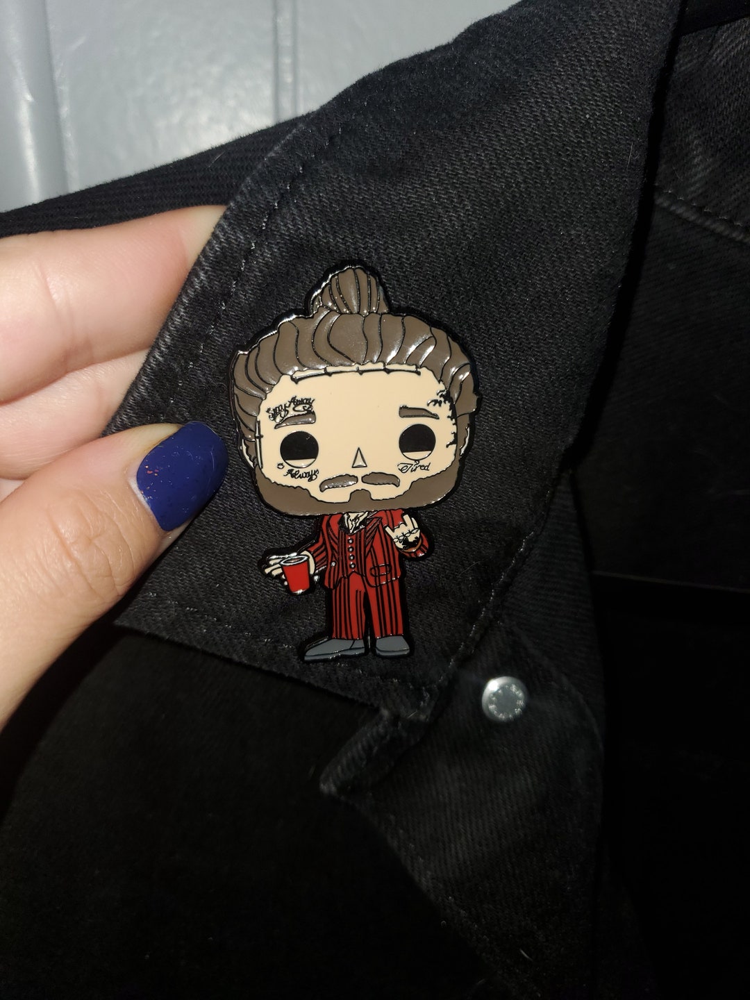 Low Inventory Post Malone Enamel Pin, Pins, Funko Pop Post Malone, Gift ...