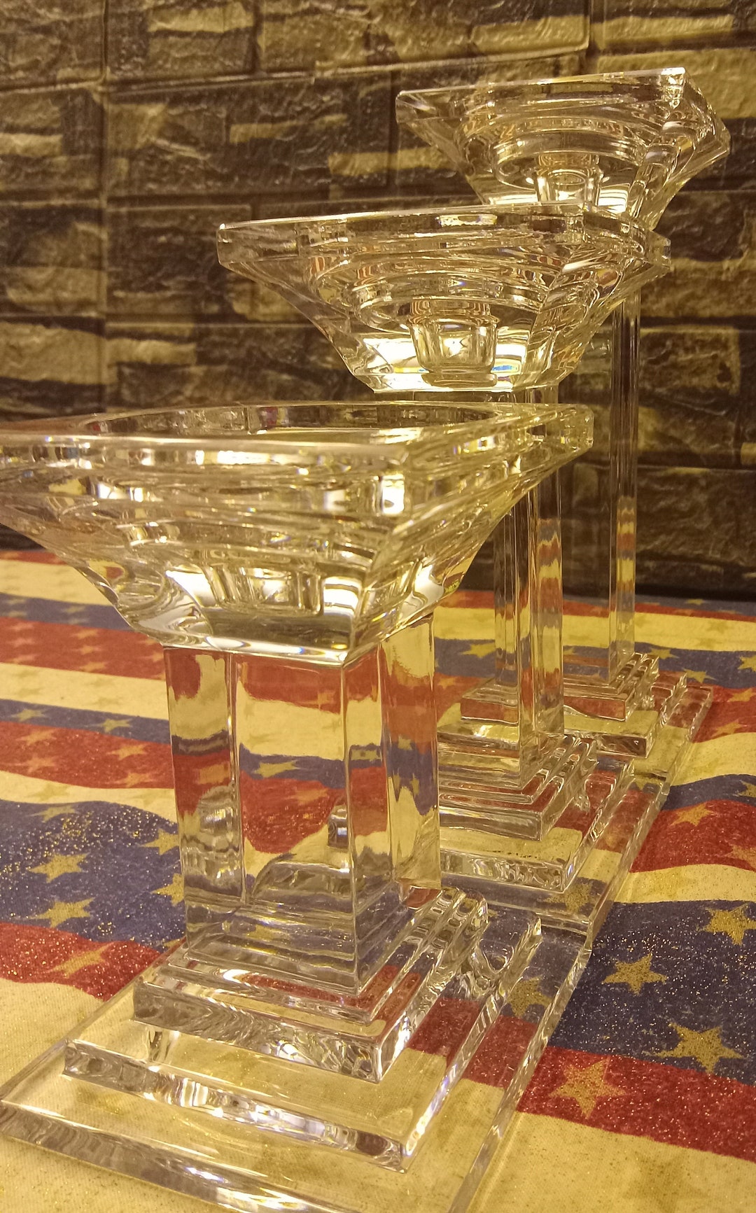 Shannon Crystal, Ireland 3pc Metropolitan Crystal Candlestick Set (5 ...