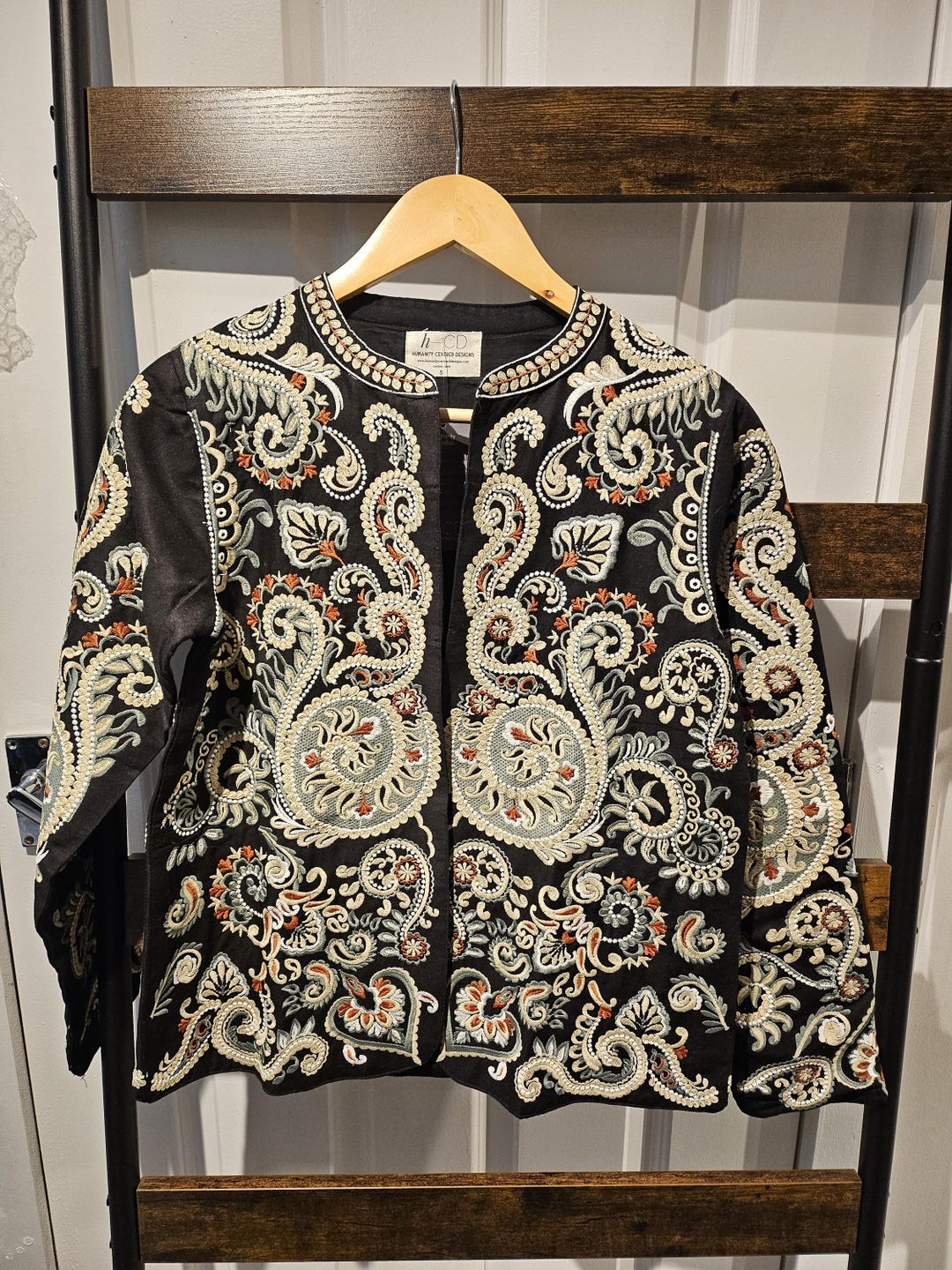 Boho Artisan Full Embroidered Cotton Jacket| Suzani Quilted Bohemian ...