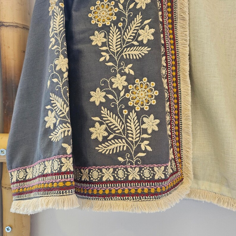 Boho Embroidered Quilted Jacket: Artisan Crafted Organic Cotton Womens ...