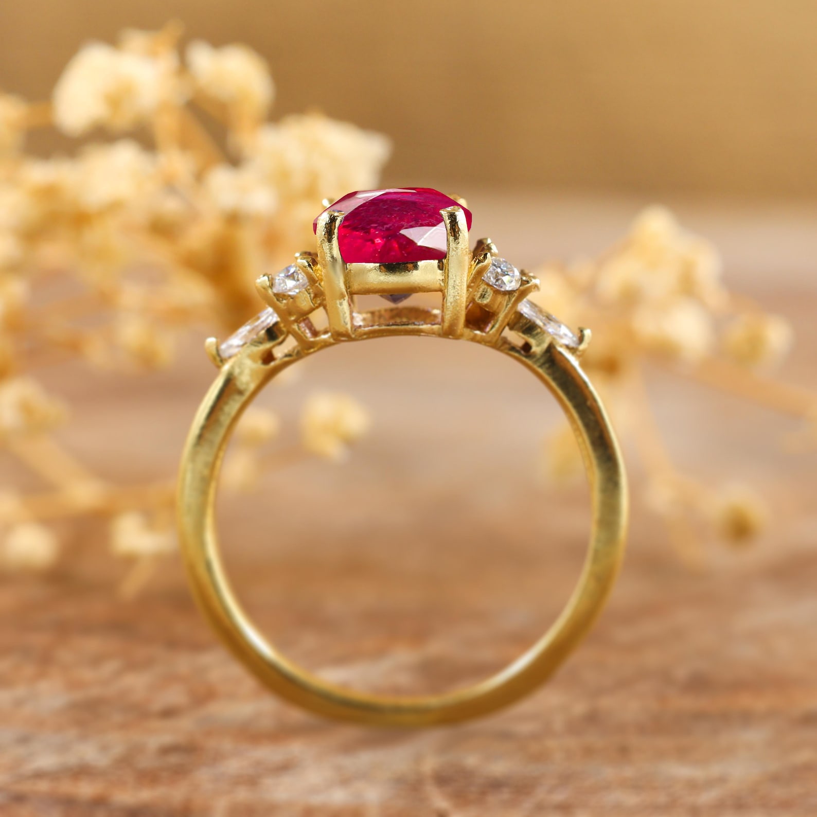 Natural Ruby Ring, Ring for Women, AAA Ruby Ring, Gemstone Ring, Ruby ...