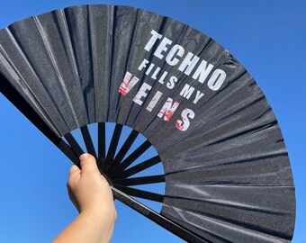Techno Hand Fan - Etsy