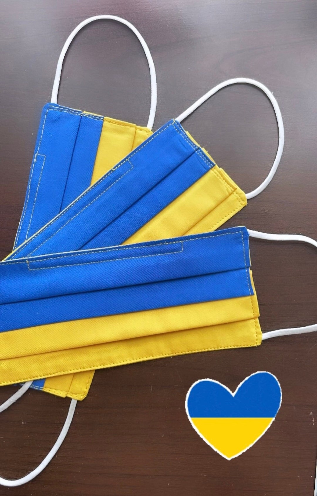 Sales Donated to Families in Ukraine, Hand-stitched Ukrainian Flag Face ...