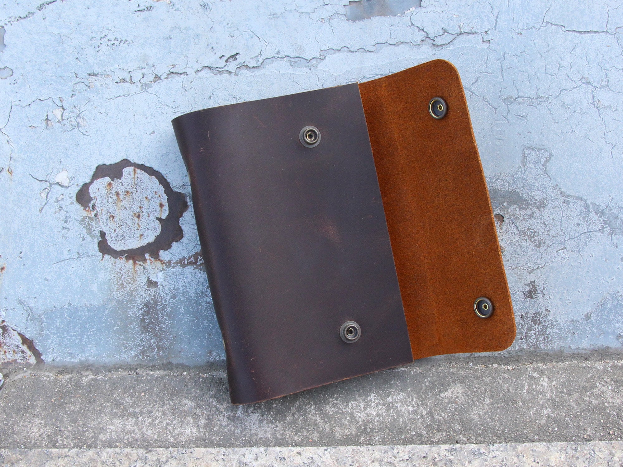 Leather A6 Journal Cover,size A6 6 Ring Leather Refillable Planner ...
