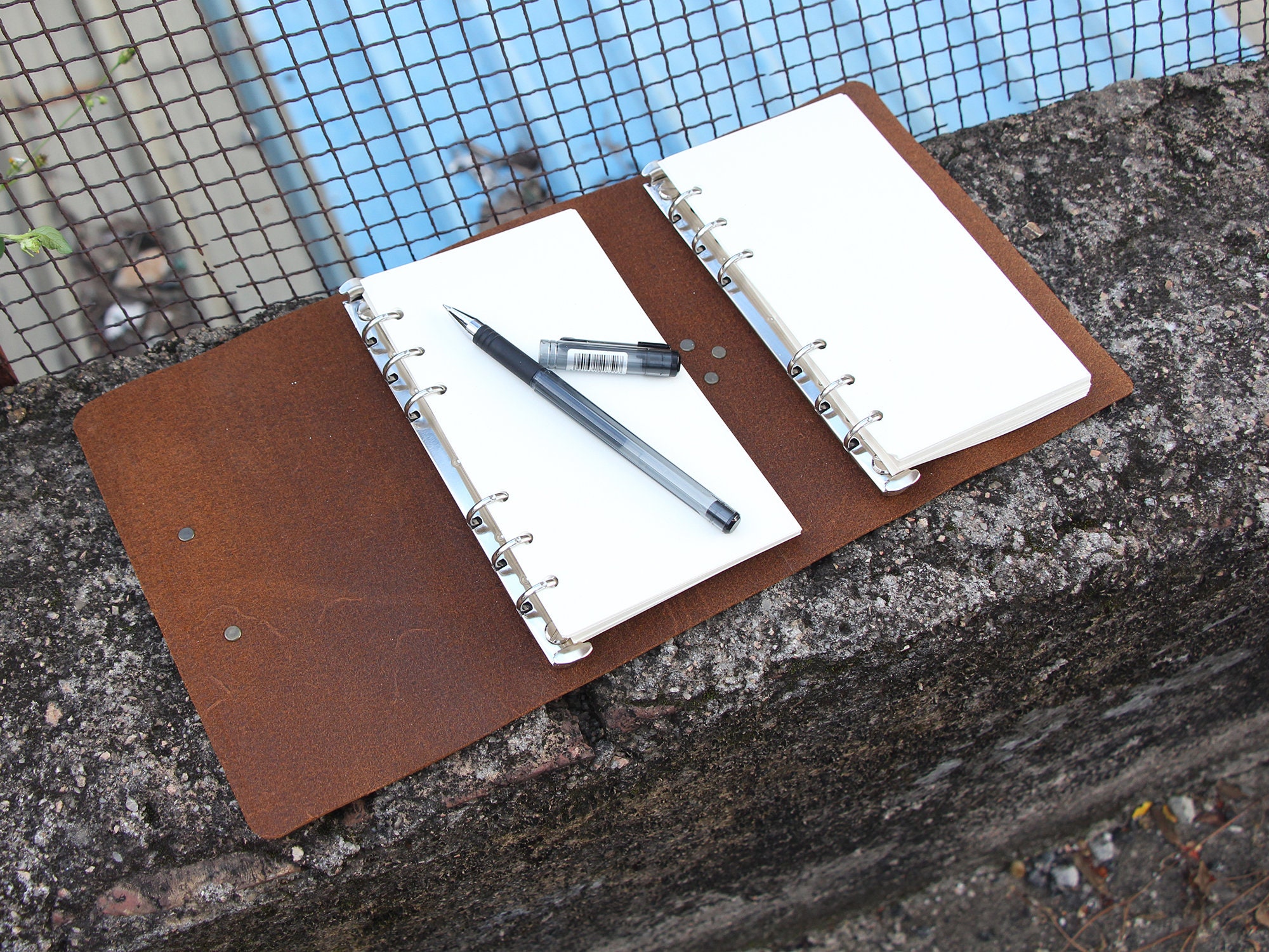 Personalized Second Ring Mechanism Notebook,a6 Leather 6-ring Binder ...