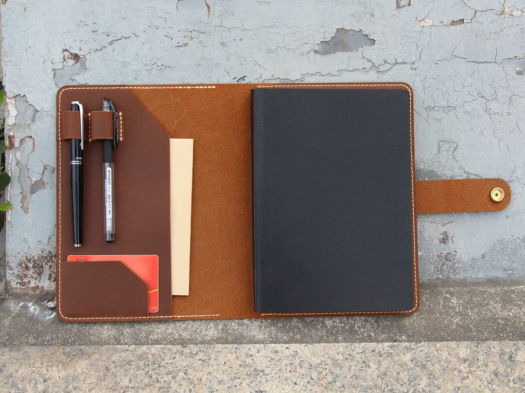 A5 Handmade Leather Notebook Cover,personalized Leather Journal ...