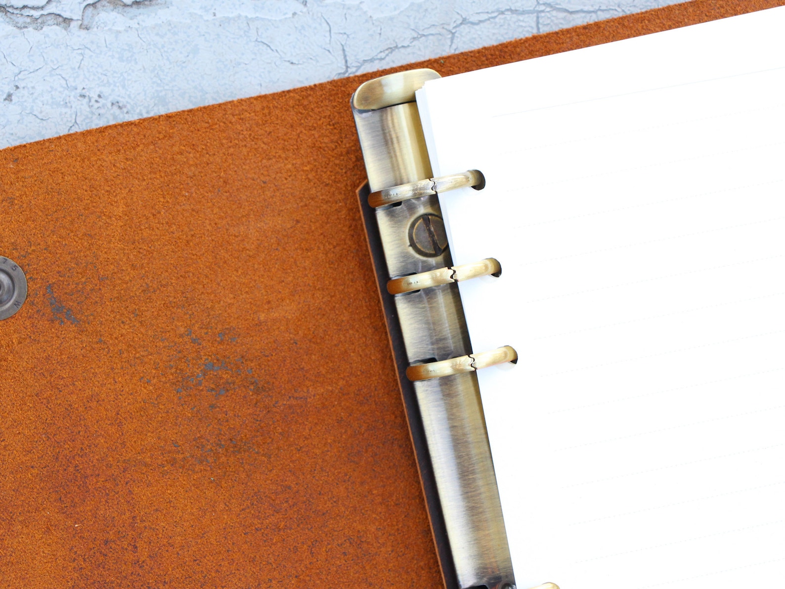 Leather A6 Journal Cover,size A6 6 Ring Leather Refillable Planner ...