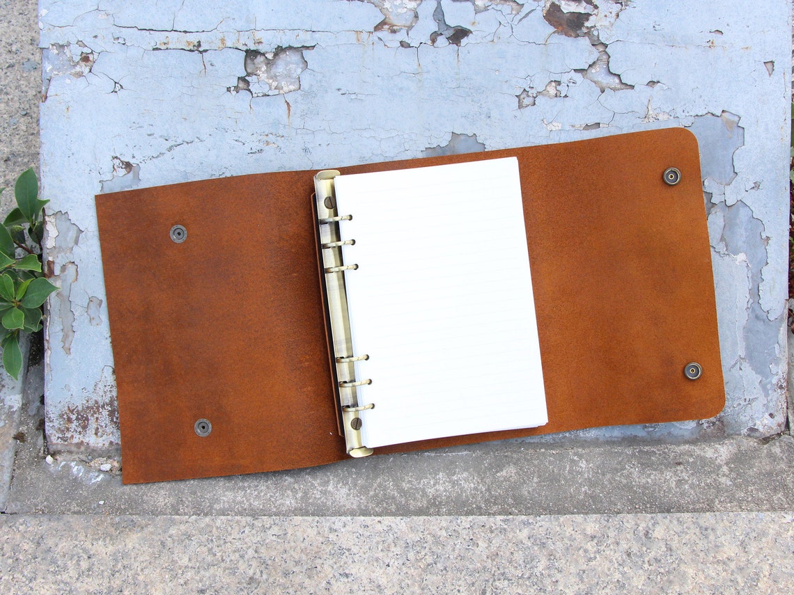 Personalized A5 Leather Binder Notebookleather Journalcustom - Etsy