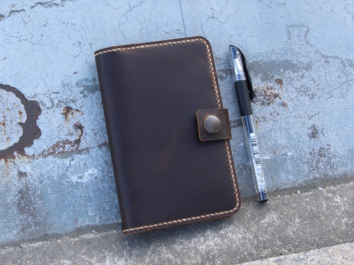 Travelers Notebook Cover, Personalized Leather Cover for Pocket Size ...