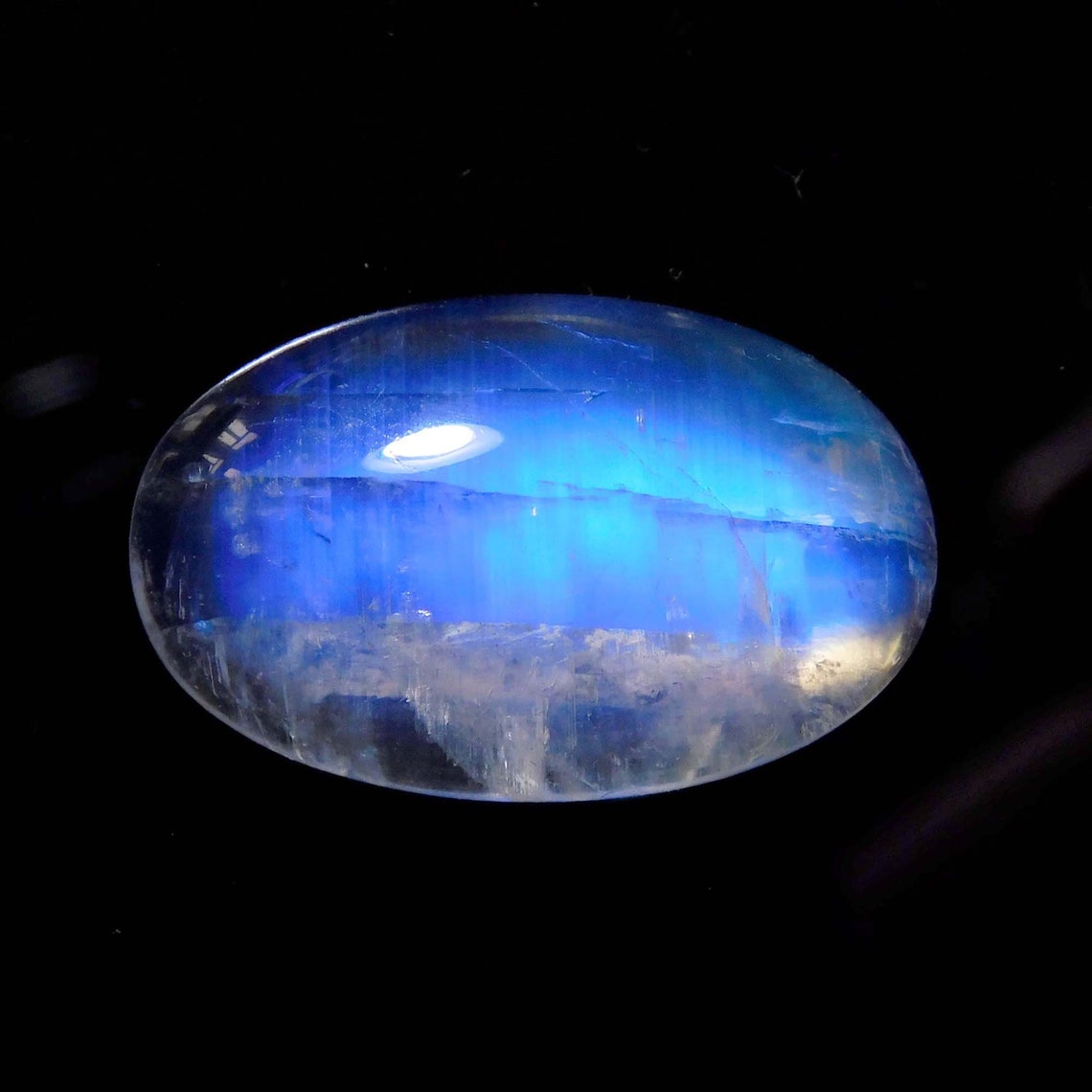 Pierre de lune en forme dovale flashy pierre de lune bleue | Etsy