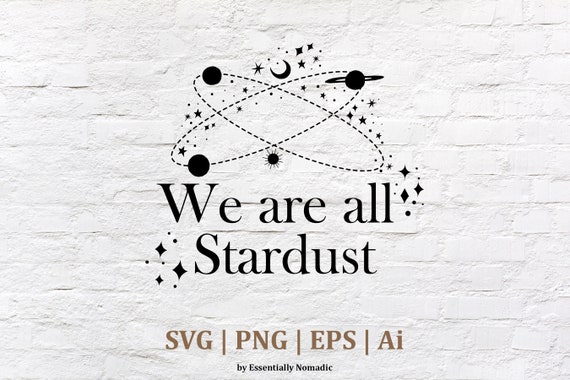 Stardust Cosmos Clipart Svg Png FileQuotes Black Cut File | Etsy