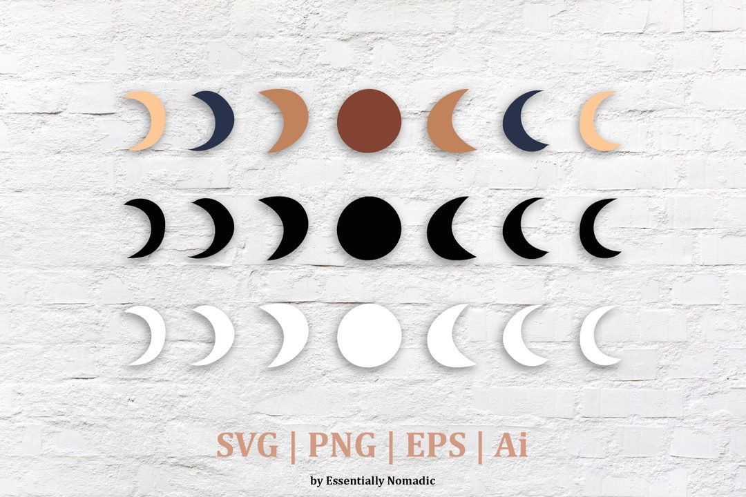 Moon Phases Svg Png File,celestial Moon Design Digital Download Cut ...