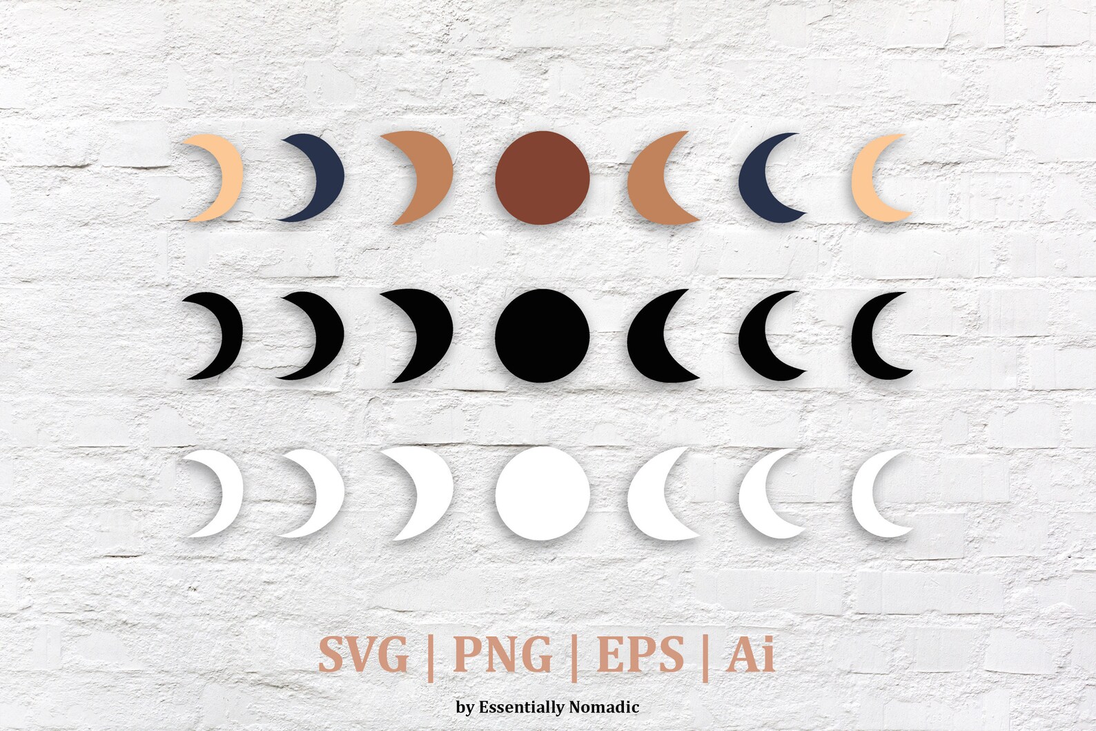Moon Phases Svg Png FileCelestial Moon Design Digital | Etsy