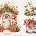 Watercolor Strawberry Clipart Bundle With Girl PNG, Cottagecore Girl ...