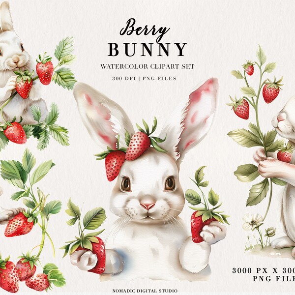 Strawberries Clipart - Etsy