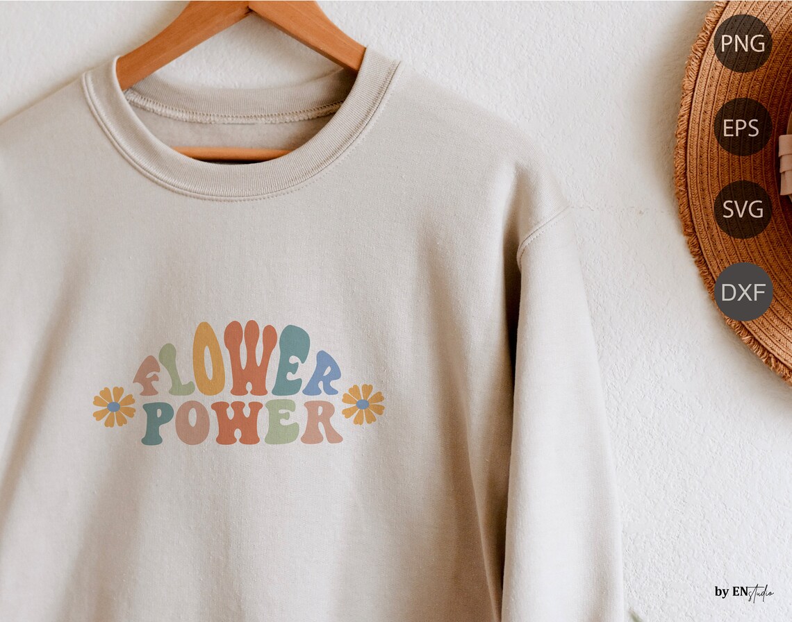 Flower Power SVG File Retro Svg for Tshirt Mug Design - Etsy India