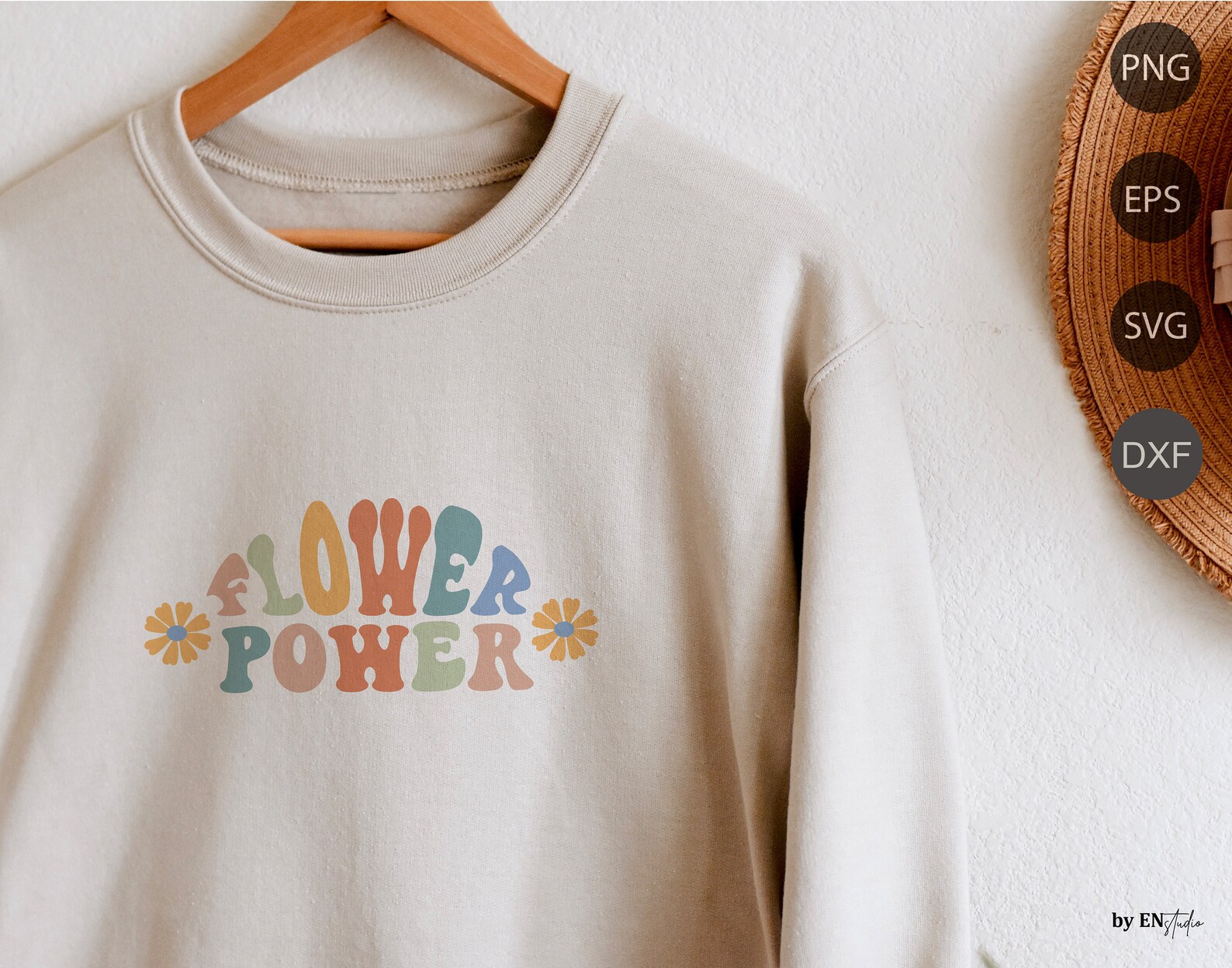 Flower Power SVG File Retro Svg for Tshirt Mug Design | Etsy