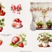 Watercolor Strawberry Clipart Bundle With Girl PNG, Cottagecore Girl ...