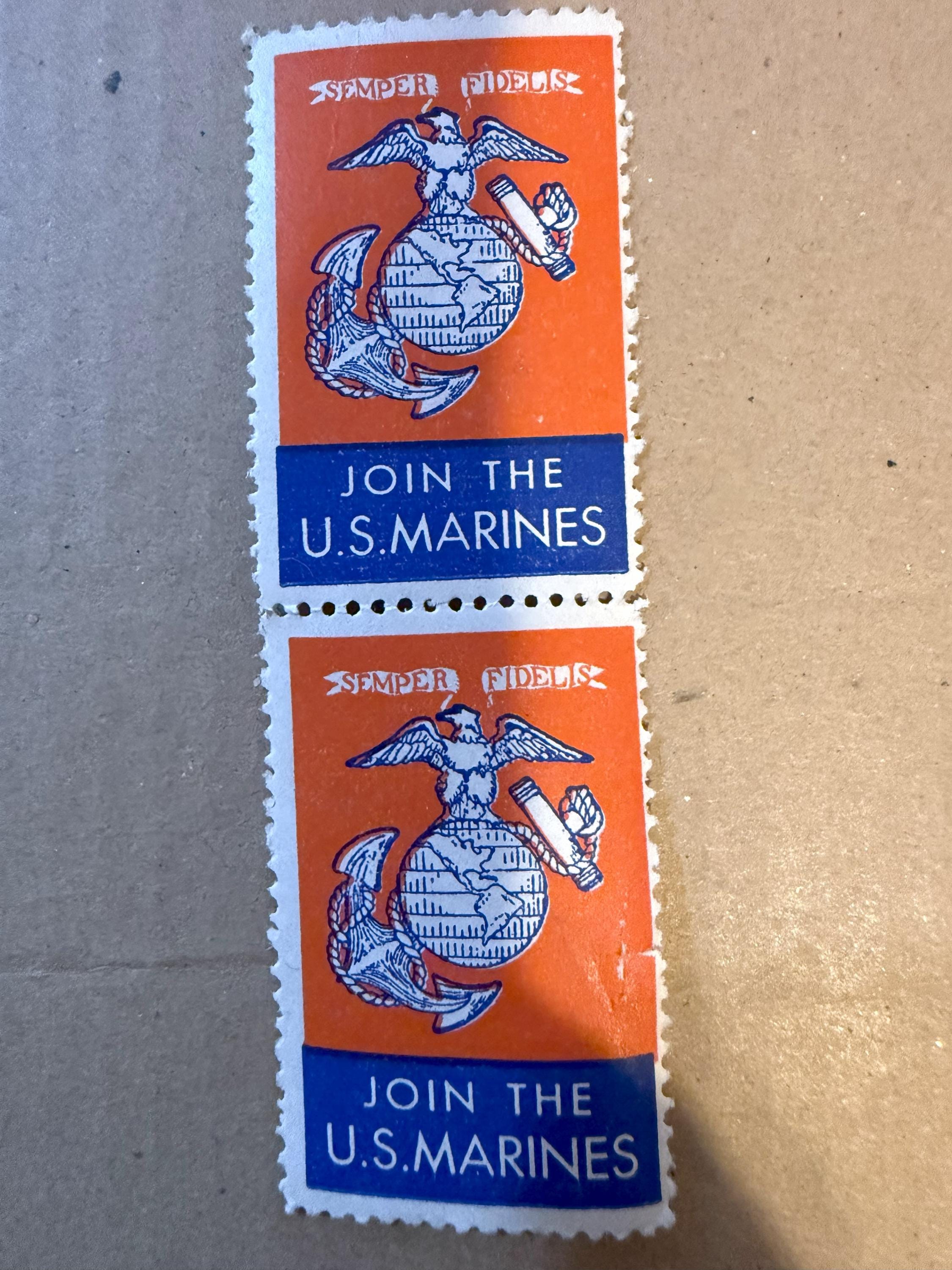 1940s USMC Recruitment Stamps | Original WWII Marine Corps Collectible ...