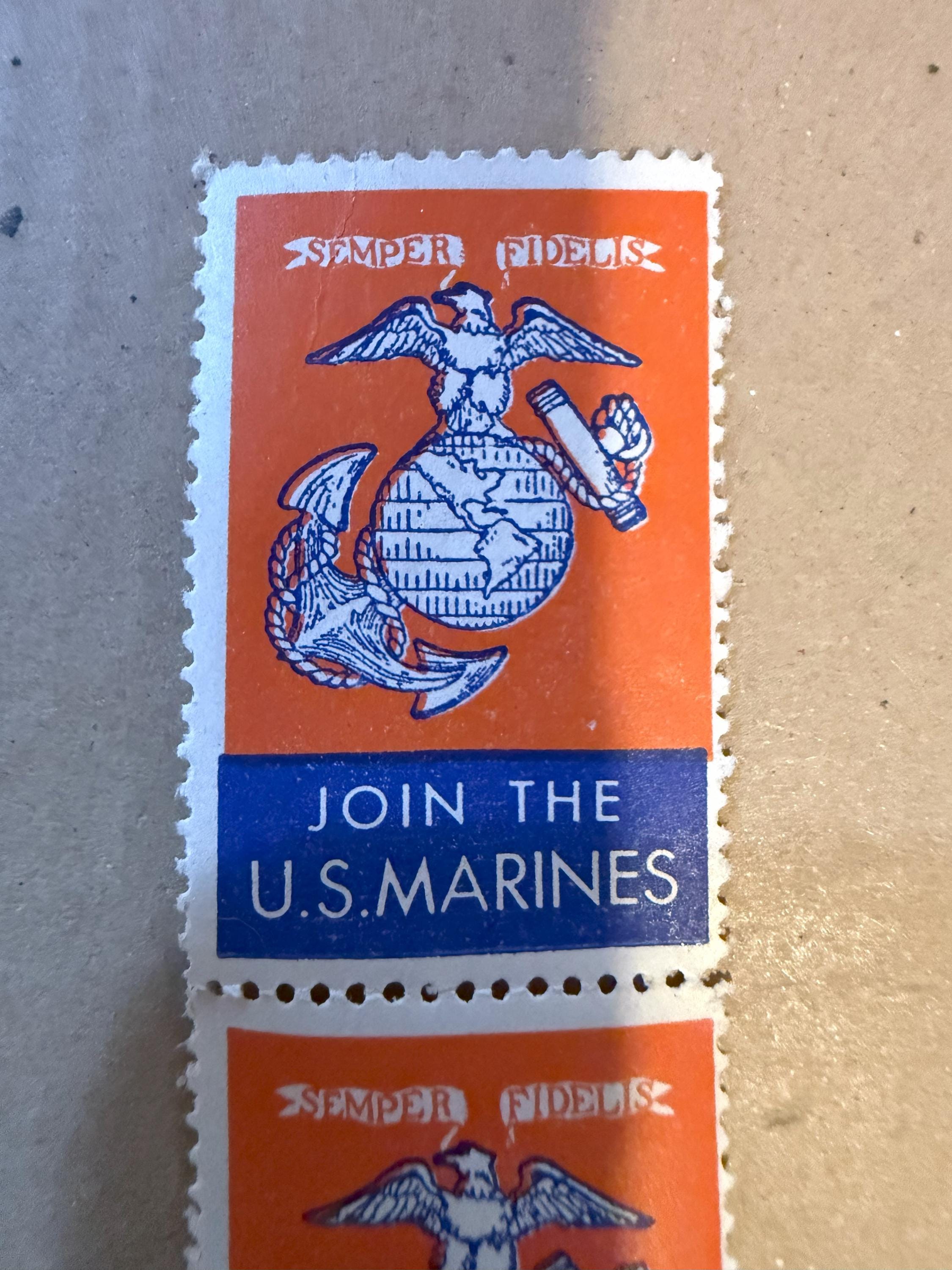 1940s USMC Recruitment Stamps | Original WWII Marine Corps Collectible ...