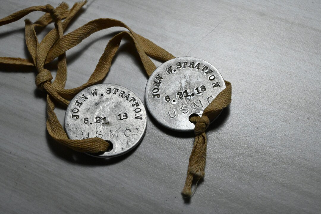 Rare WWI USMC Dog Tags - Marine John W. Stratton - Iconic 'devil Dogs ...
