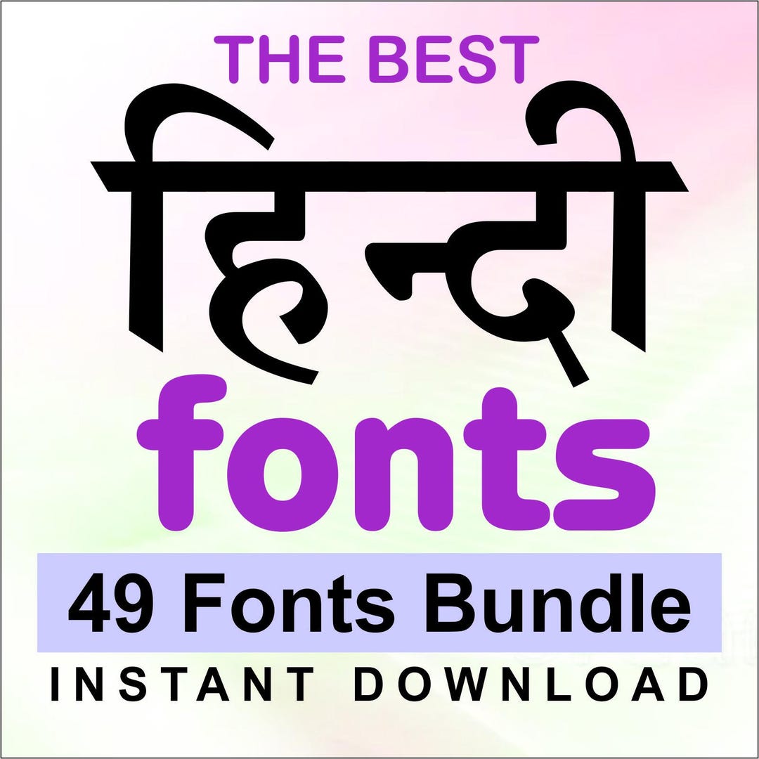 Best 49 Hindi Typography Hindi Fonts Bundle, Indian Fonts, Indian ...