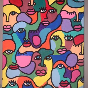 Colorful Abstract Faces - Etsy
