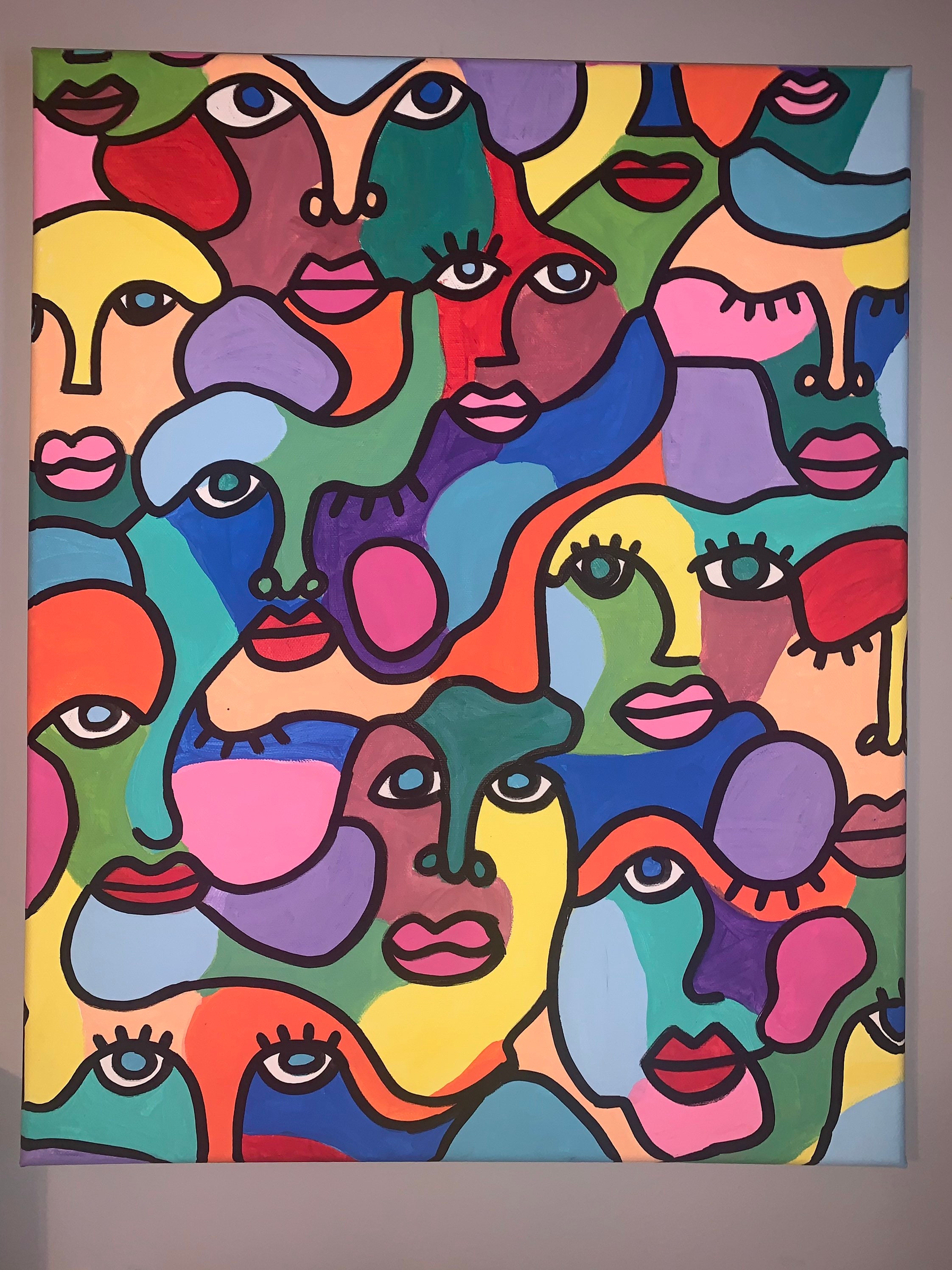 Colorful Abstract Faces - Etsy