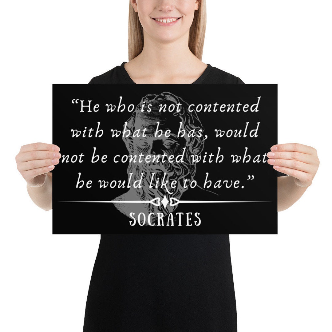 Socrates Quote on Contentment Poster // Greek Philosophy // - Etsy