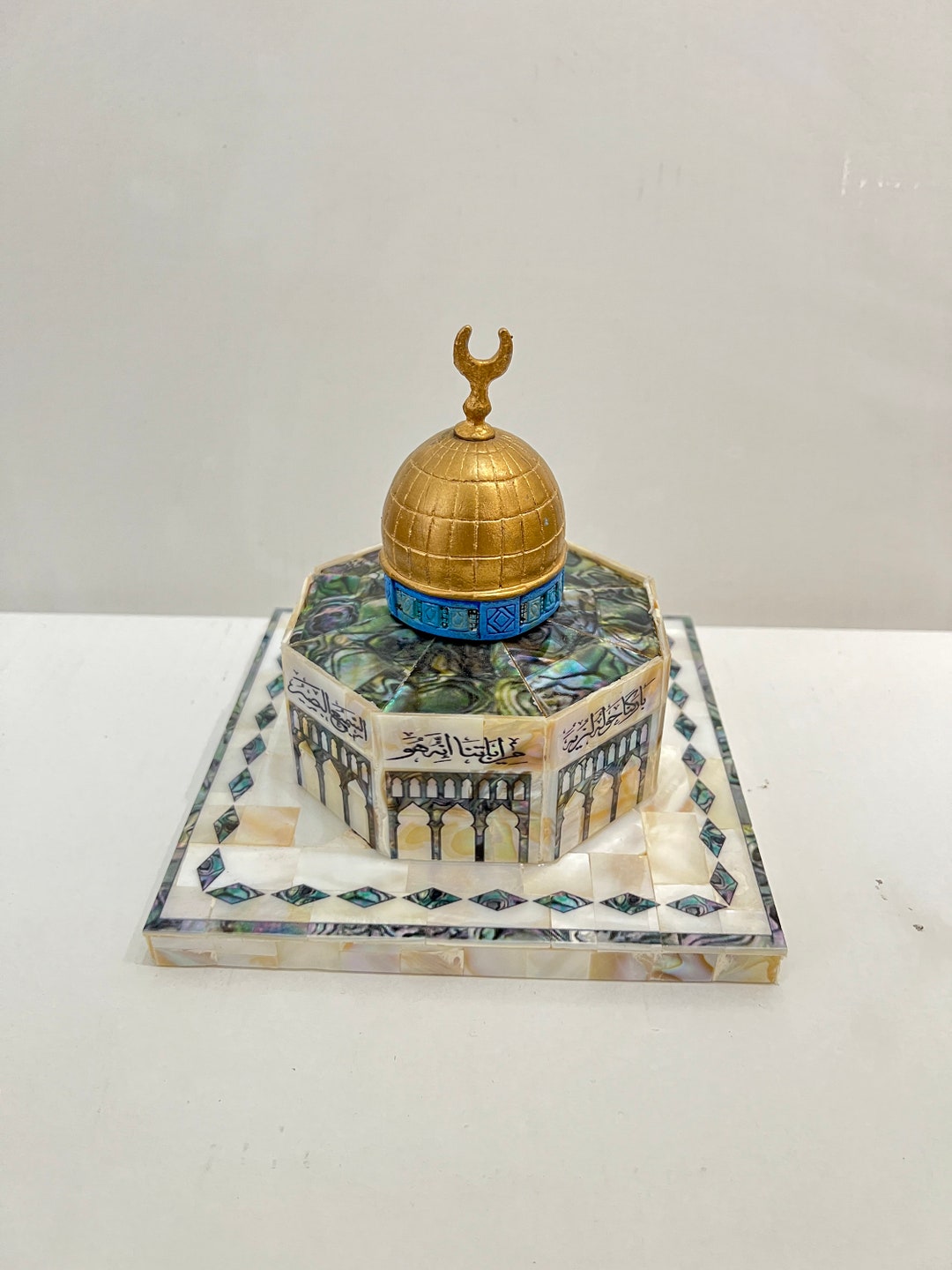 Handmade Mother of Pearl, Dome of the Rock Figurine, Islamic Art, Home ...