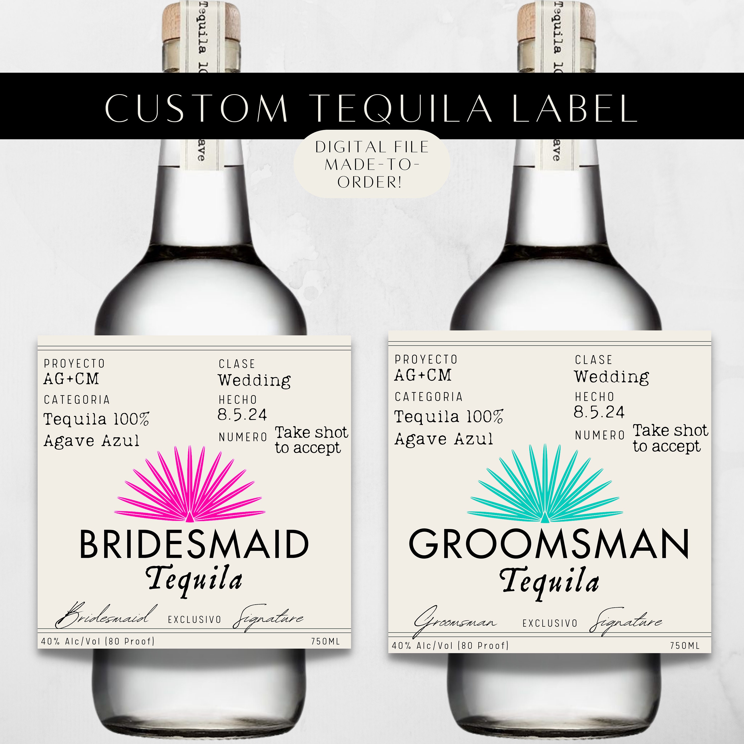 Custom Tequila Label / Digital File Made-to-order / for All - Etsy