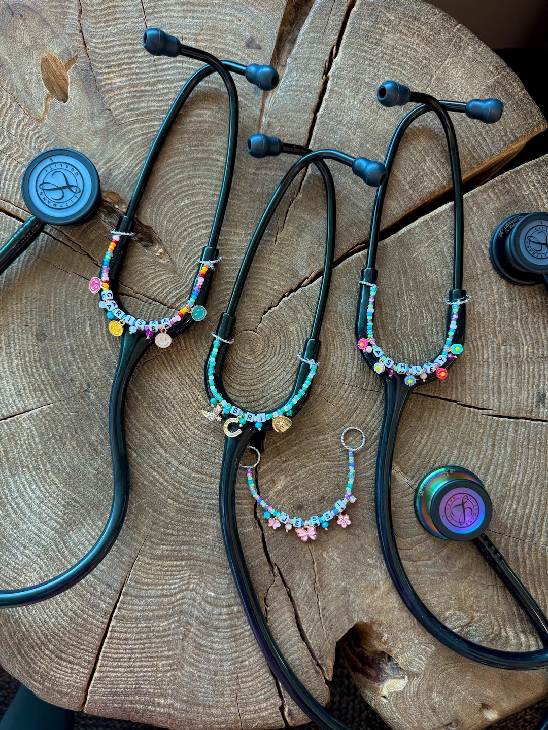Custom Stethoscope Charms With Name / Doctor Nurse Beaded Keychain ...