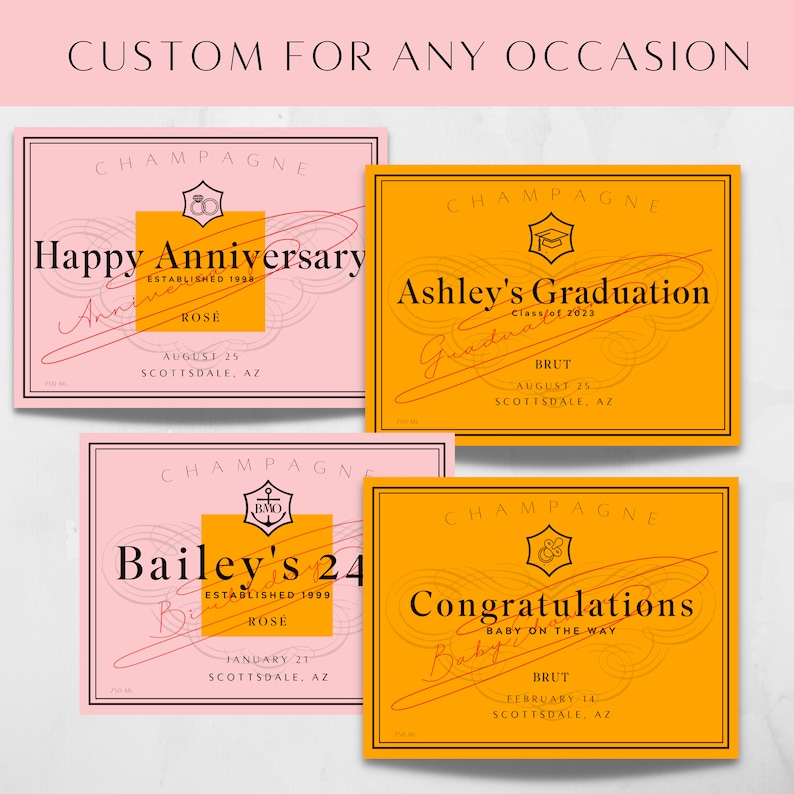Custom Champagne Label Sticker / Printed Version Made-to-order - Etsy