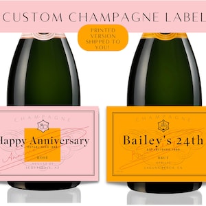 Custom Champagne Label Sticker / Printed Version Made-to-order / for ...