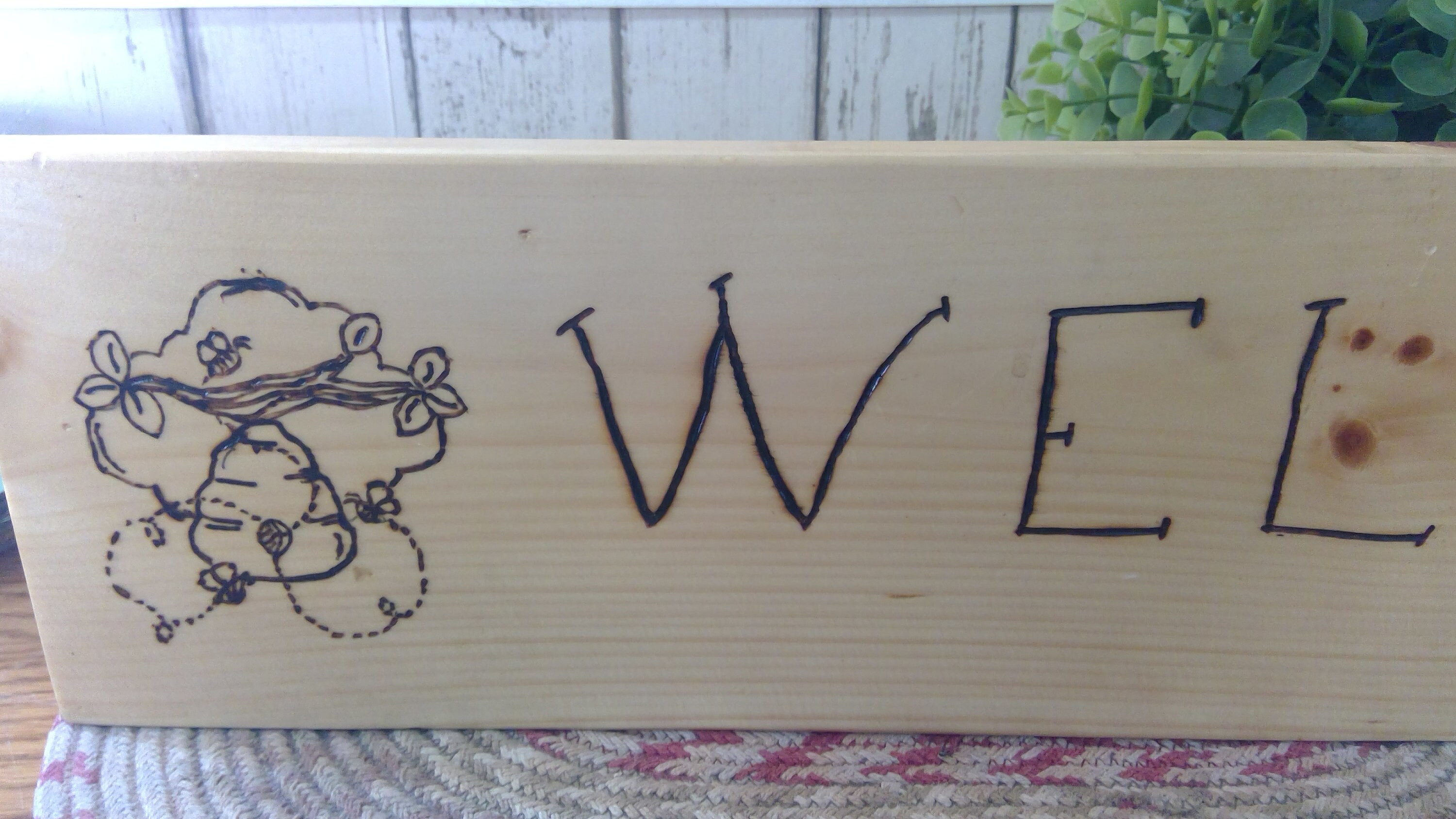 Welcome Sign With Woodburning Art - Etsy