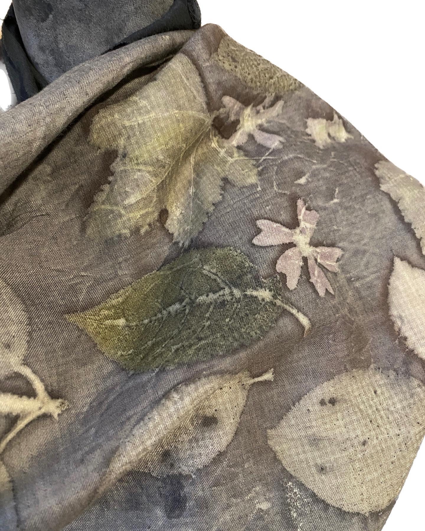 Wool and Bamboo Stole Vegetable Print - Etsy