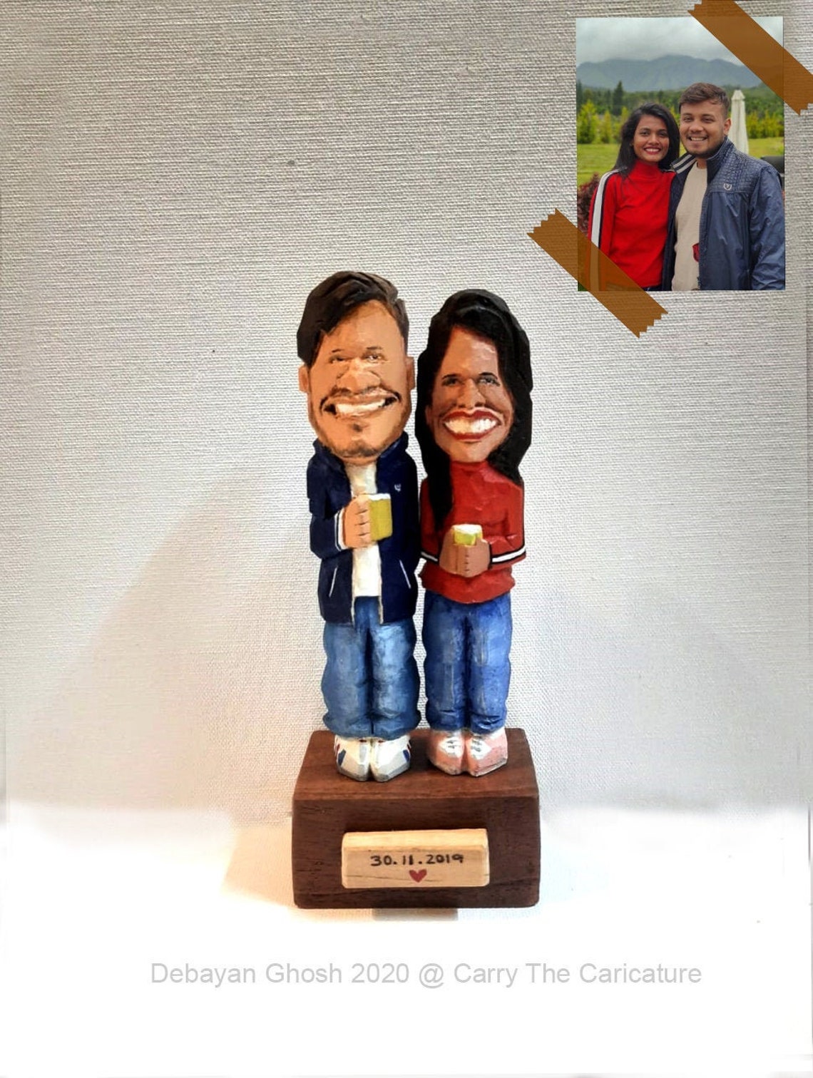Customized Miniature Couple Miniature Hand Carved Out of Wood - Etsy UK