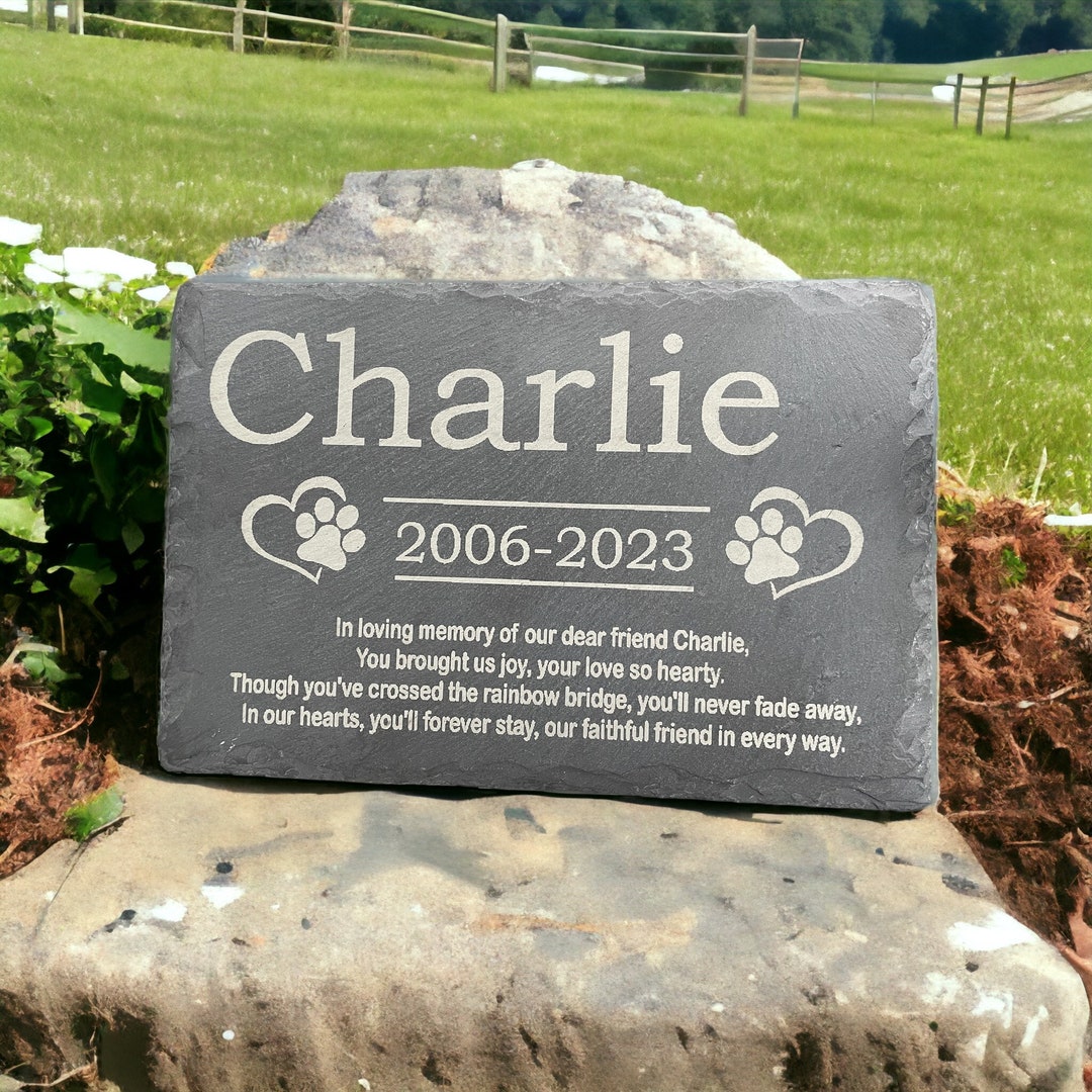 Custom Engraved Pet Memorial Plaque for Dogs, Cats, and Pets ...