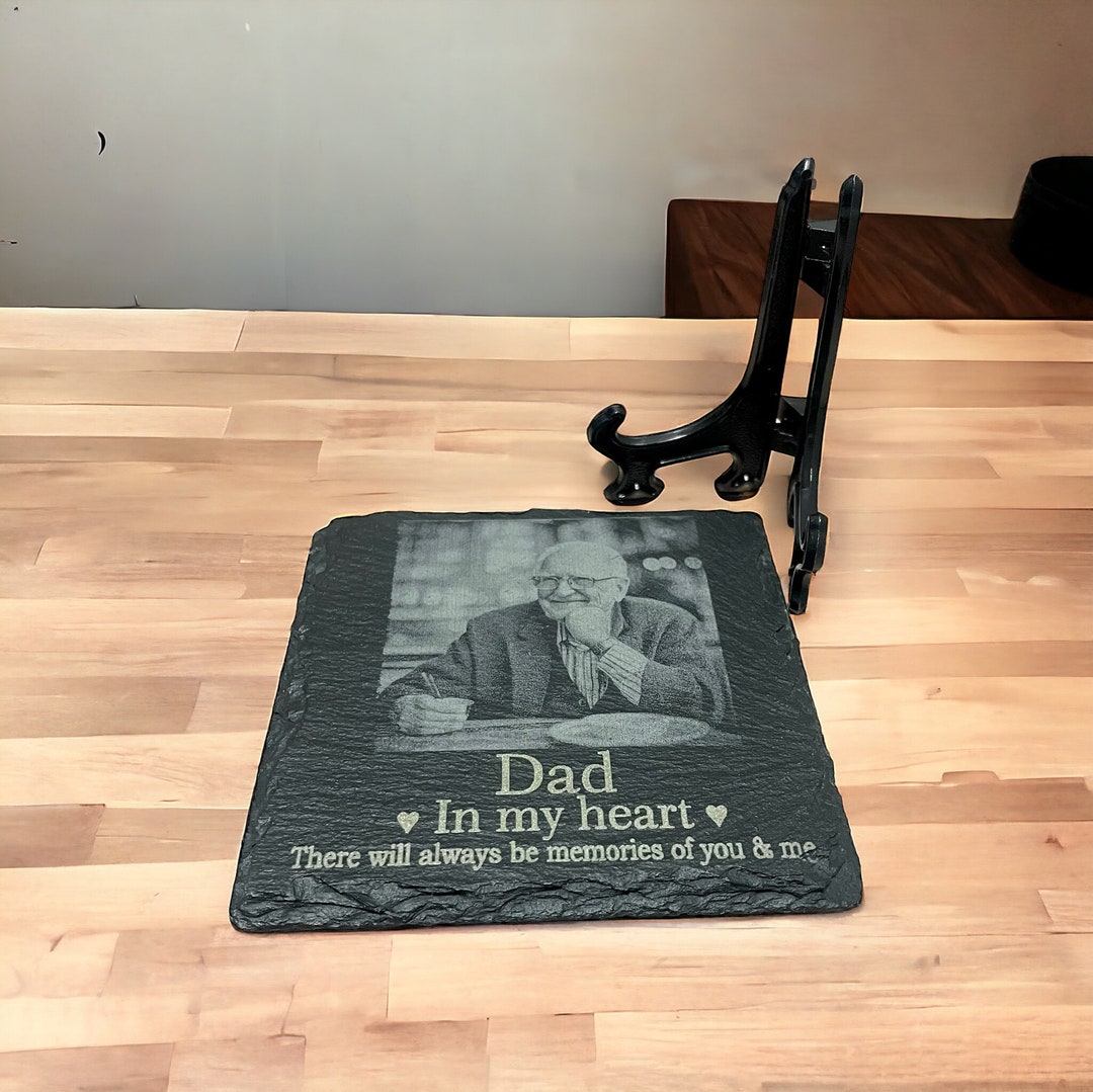 Personalized Slate Custom Memorial Photo Keepsake Engraved Tribute ...