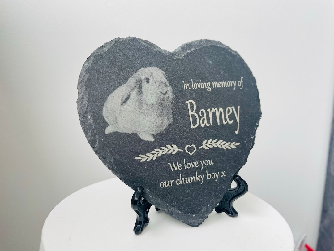 Rabbit Memorial Stone Photo Bunny Memorial Personalized Rabbit Sympathy ...